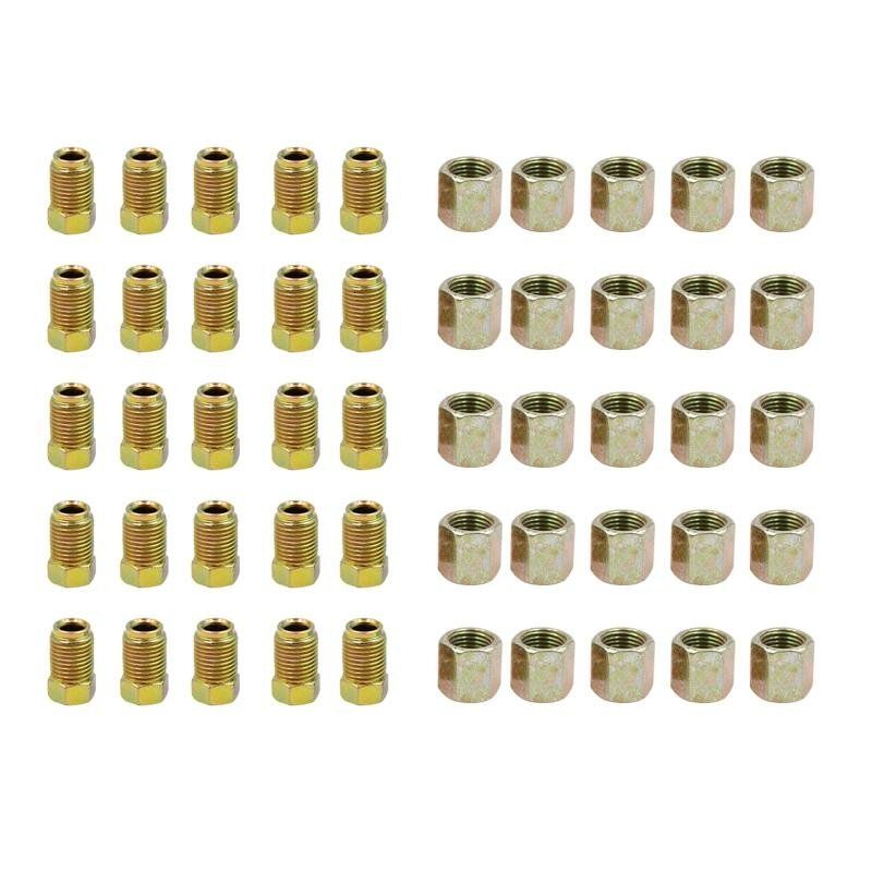 Мужские/женские гайки для тормозных трубок 3/16", металлические соединители, 50 шт.