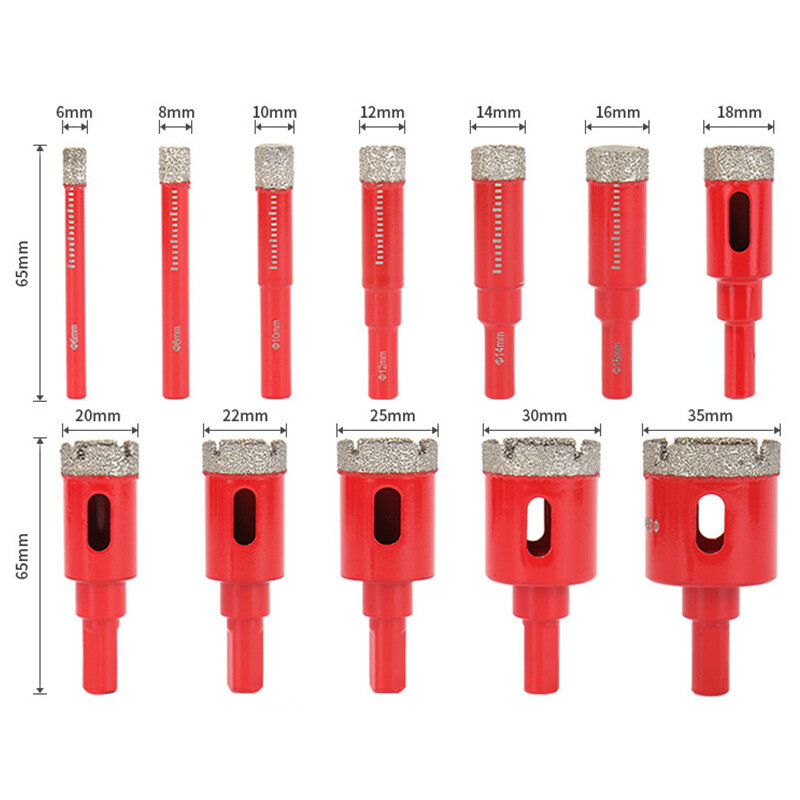 Набор для пайки плитки, 12-предметный многофункциональный сверло для стекла и мрамора, алмазное сверло для сухого бурения.