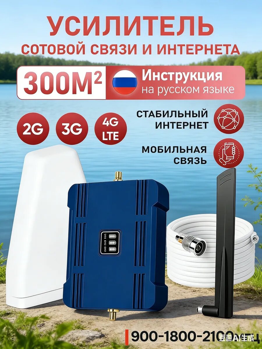 Усилитель сотовой связи 2G/3G/4G (900/1800/2100 МГц) — Улучшение сигнала GSM и интернета для телефона