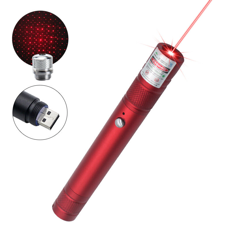 Мощный USB-зарядный лазерный фонарик лазерный фонарик дальнего света зеленого света для продажи песочницы Красный свет
