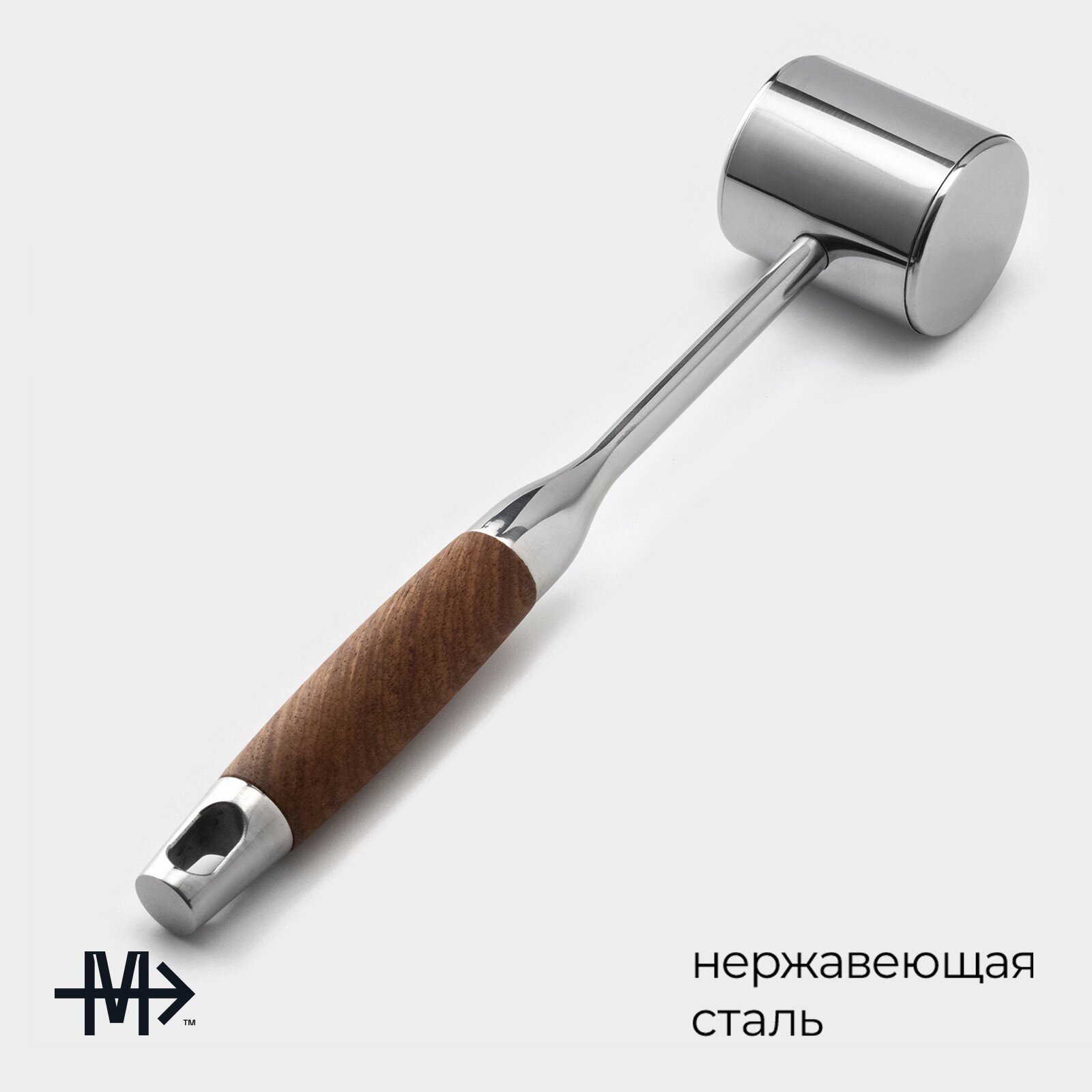 Молоток для мяса "Magistro Fable", нержавеющая сталь, дерево, длина 30см