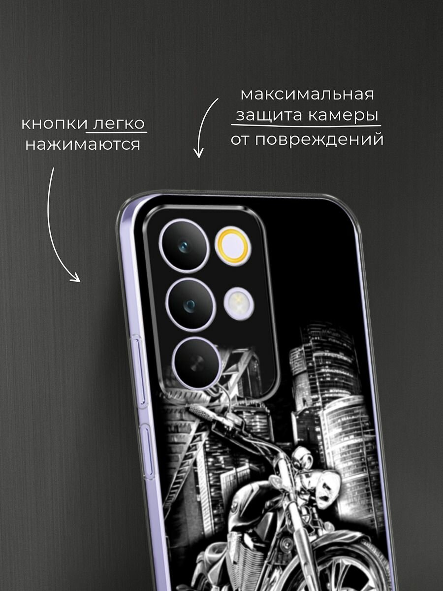 Силиконовый чехол на Realme C85 / Реалми C85 с принтом Крутой байк — фото 1