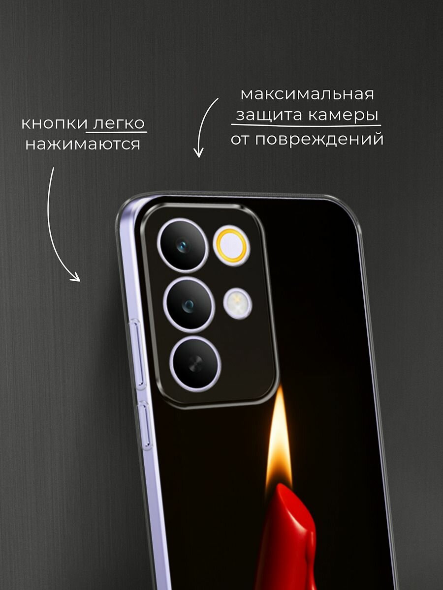 Чехол на Realme C85 Pro / Реалми C85 Про с принтом Красная помада с огнем — фото 1