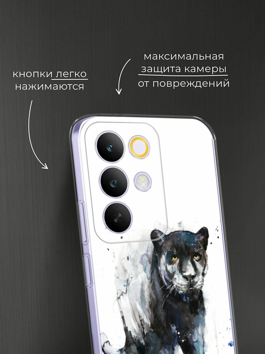 Силиконовый чехол на Realme C85 / Реалми C85 с принтом Пантера арт 3 — фото 1