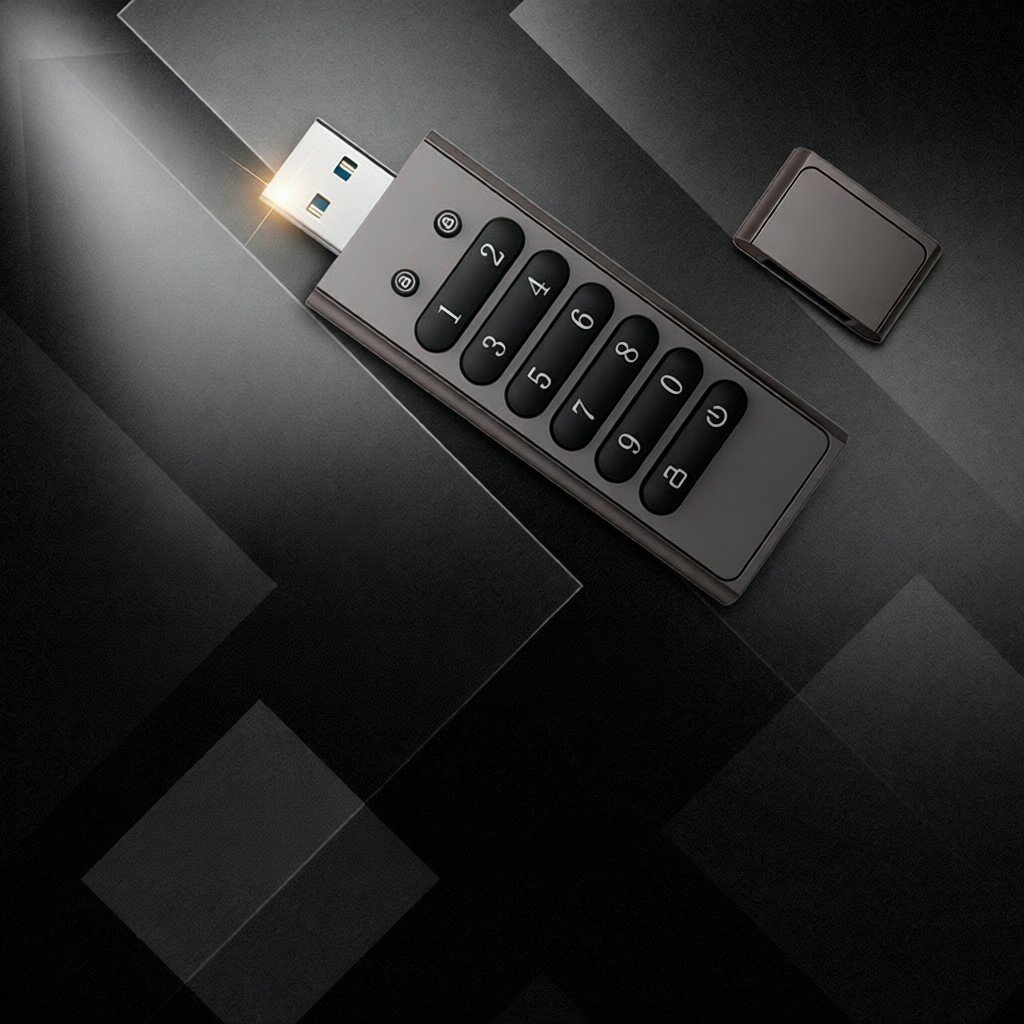 128GB 256-bit Encrypted USB Drive Password Secure Flash Drive USB3.0 U Disk Support Reset/Wipe/Auto Lock Function, Grey — фото 1