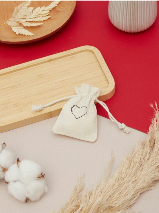 Подарочный мешочек "Нежность лён", текстиль, затягивающийся шнурок, бежевый, 7x9 см