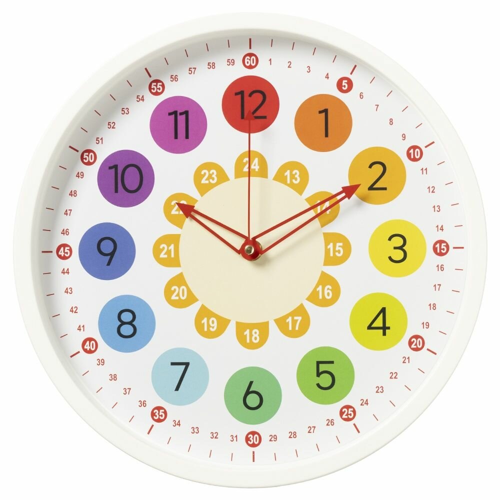 Часы настенные Рубин круг d 30 см, корпус белый "Обучающие" (3027-028)