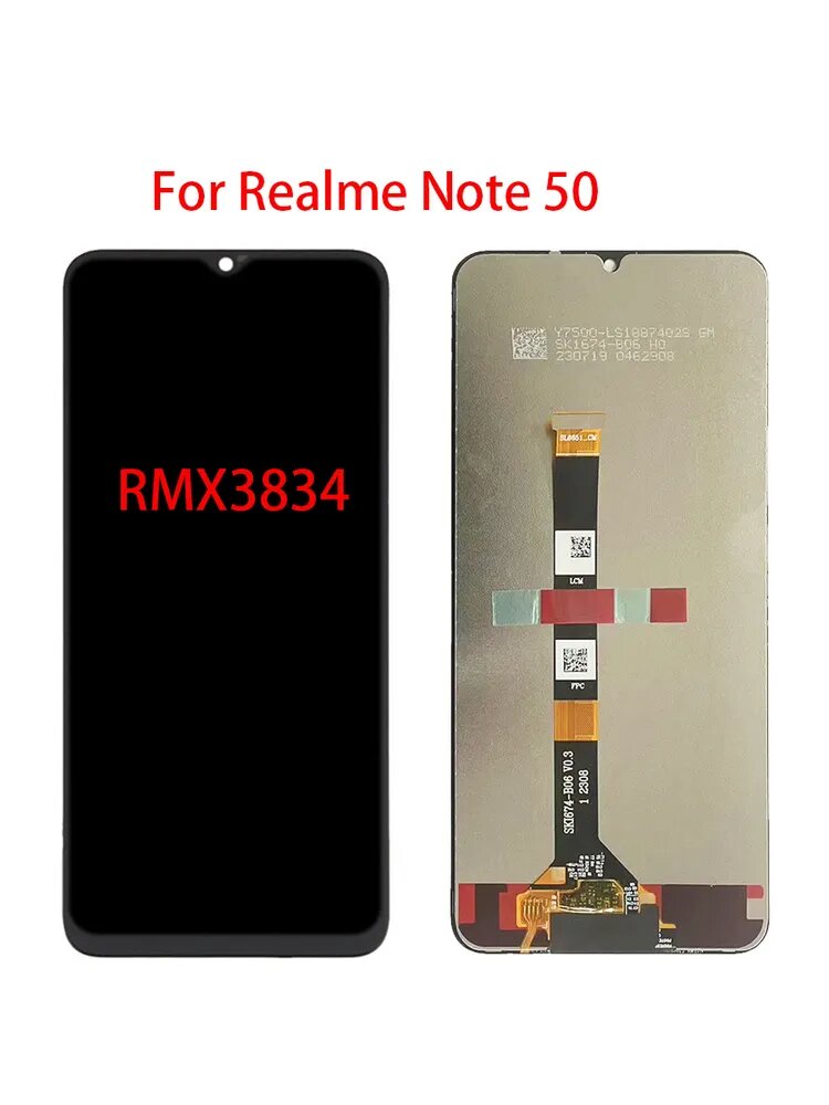 Дисплей на Realme Note 50, RMX3834 в сборе с тачскрином Черны