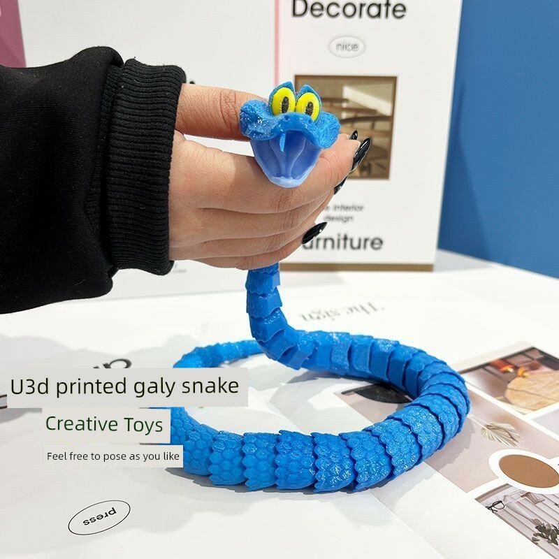 Модель игрушки Гэри-змея, напечатанная на 3D-принтере, с подвижными суставами, маленькая модель змеи в стиле