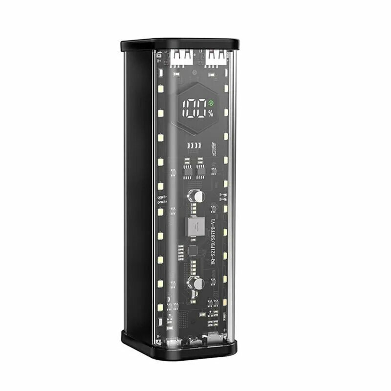 Корпус Для DIY Power Bank 8x21700 PD 22.5W Быстрая Зарядка Батарейный Контейнер Держатель Ячеек Черный