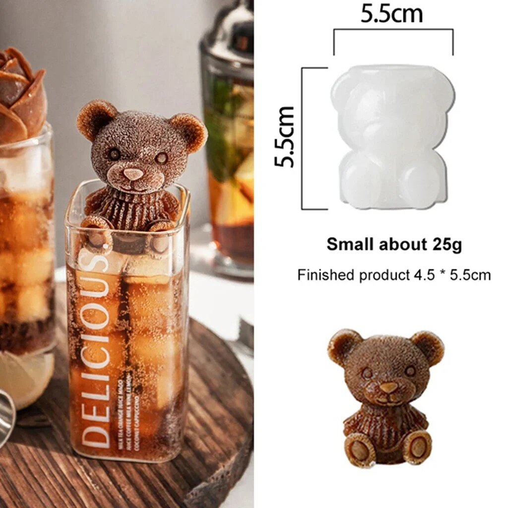 Силиконовая форма для льда "Медведь", Small