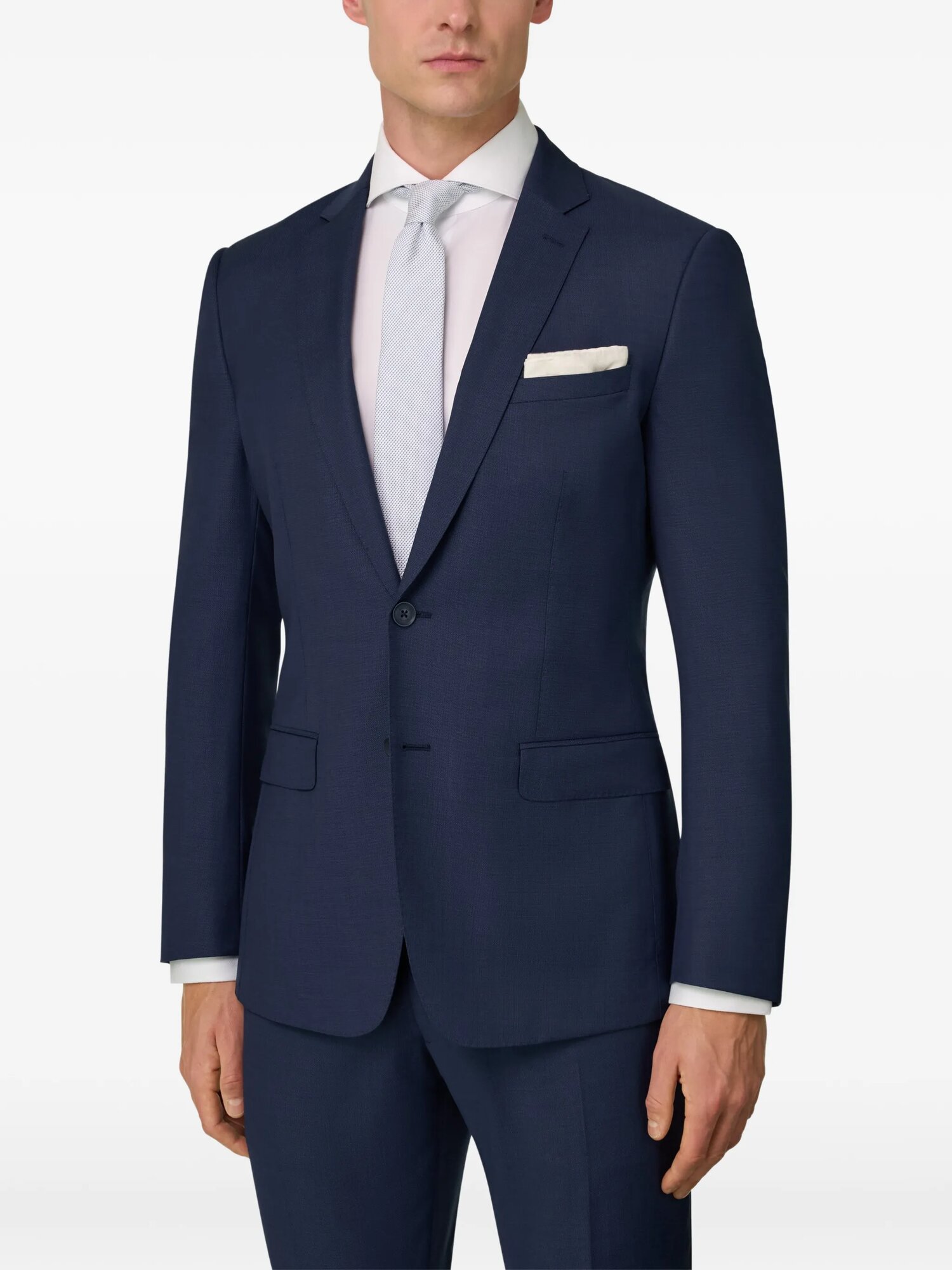 Комбинезон Boggi Milano Micro pattern single-breasted suit, размер 46, blue — фото 1