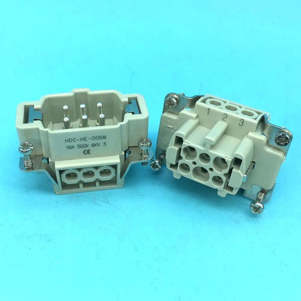 Комплект разъемов HDC-HE-06F HDC-HE-06M 6-контактных 16А 500В