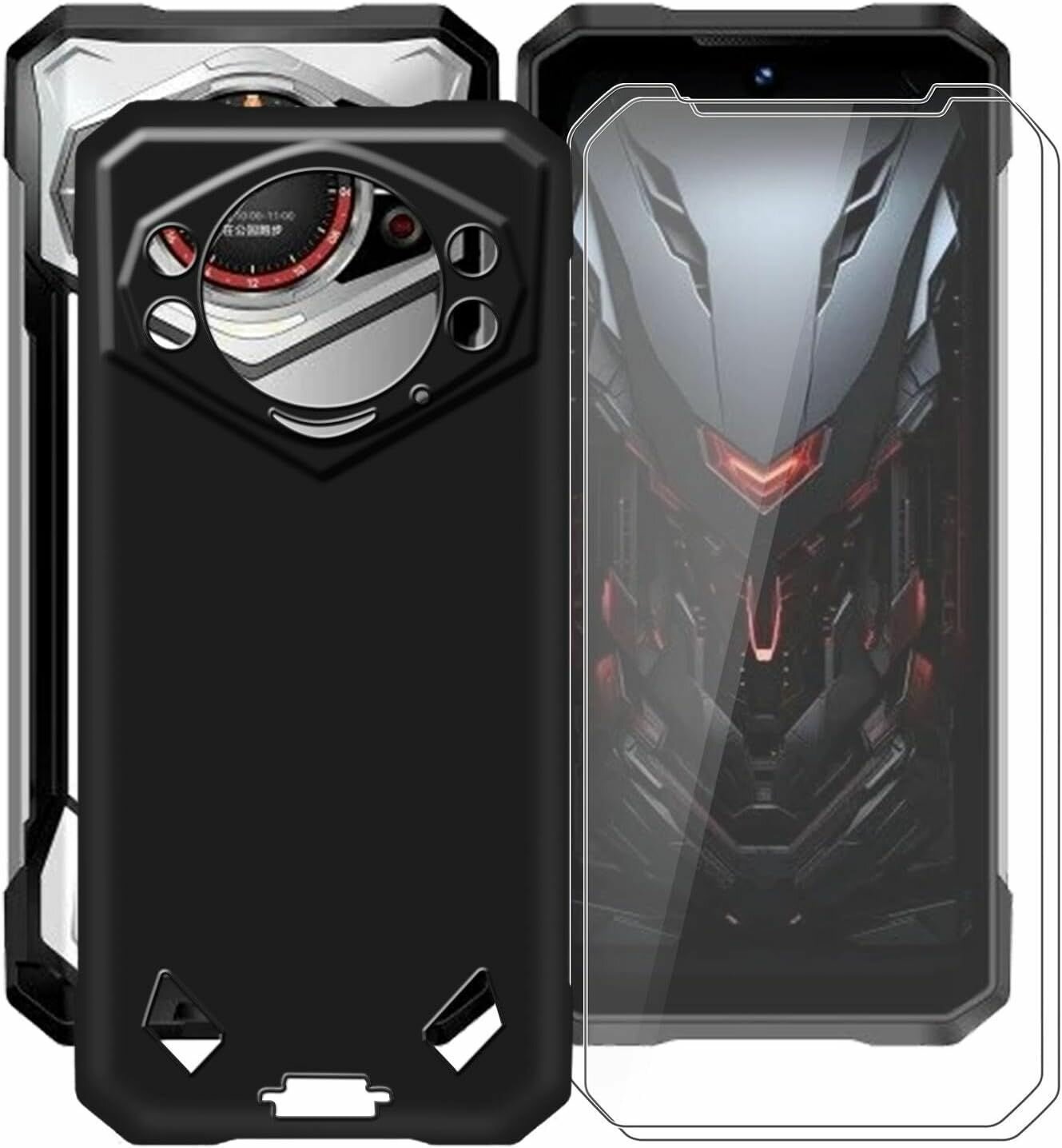 Чехол для Doogee S200 / S200 X / S200 Plus / S200 Ultra с защитой экрана из закаленного стекла, прозрачный противоударный и устойчивый к царапинам мягкий чехол