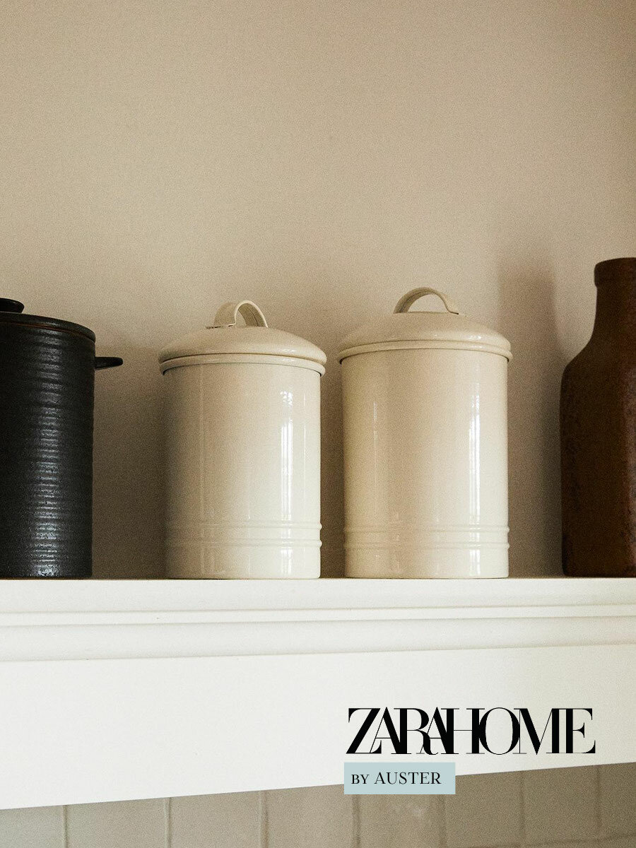 ZARA HOME Банка для продуктов 1 шт металл, банка для сыпучих продуктов и специй на кухне, диаметр 16 см, высота 27 см