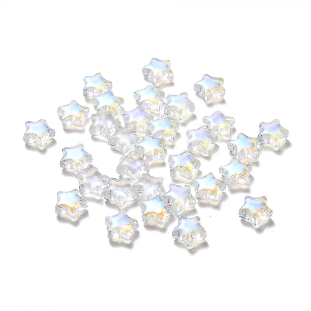 Бусины звезды звездочки глазурованных бусин 50 шт, размер 9.9х9.6 мм, сделанных своими руками.