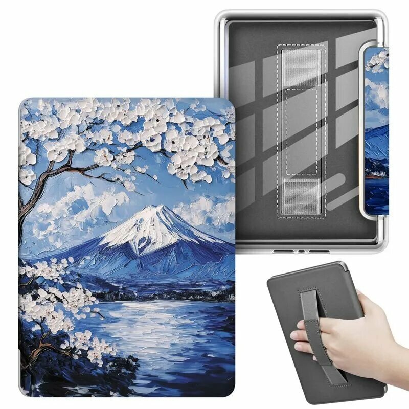 Чехол для Amazon Kindle 2022/2024 6" (11th Gen, 12th Gen), C2V2L3 / RS23CV, прозрачная задняя крышка, Защитный чехол с ремешком для рук