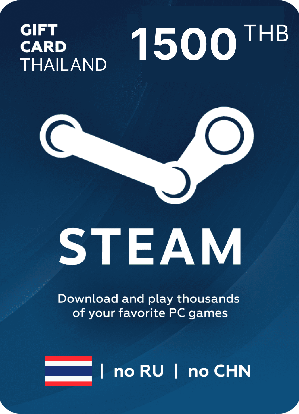Подарочная карта Steam 1500 THB Тайских бат / Таиланд / Цифровой код пополнения счета / Steam Gift Card Thailand