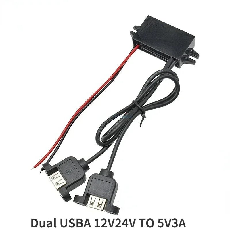Автомобильный USB адаптер 12V-24V to 5V 3A с ушком