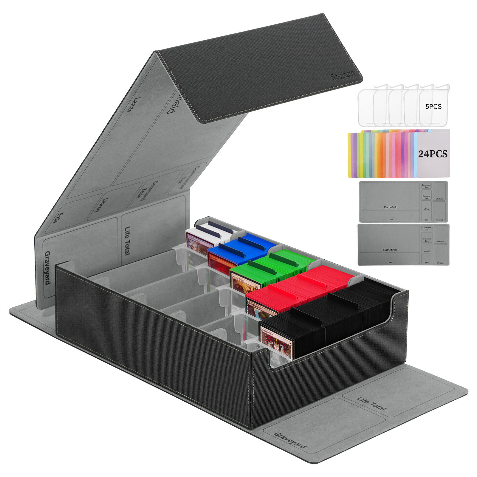 Коробка для хранения карт настольной игры, большая емкость 3800+ карт, коробка для карт PU, коробка для карт Game King Tarot с магнитной открывающейся крышкой