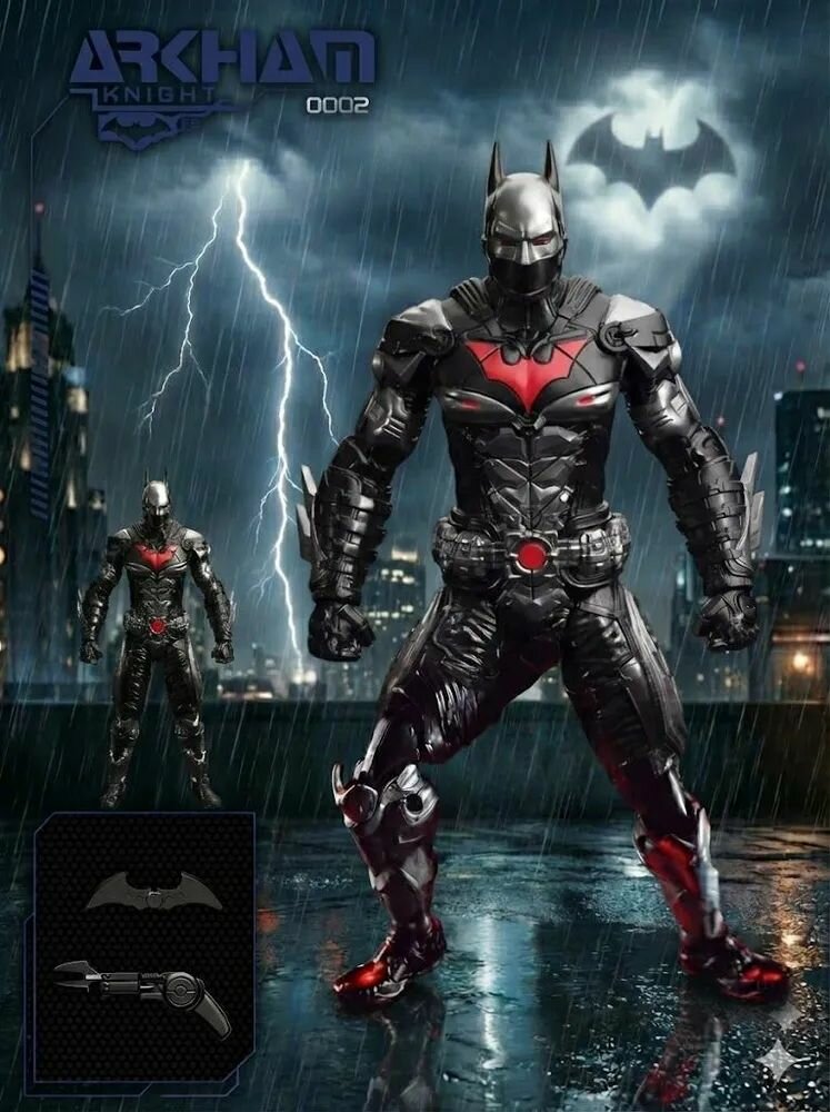 Сборная модель Batman Arkham Knight 17 см: Бэтмен, Детстроук, Красный Колпак, пластиковый конструктор