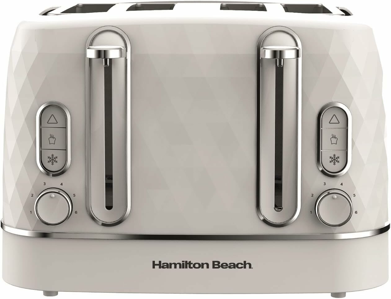 Тостер на 4 кусочка Hamilton Beach Toaster 4 Slice, Diamond, 2300W - White