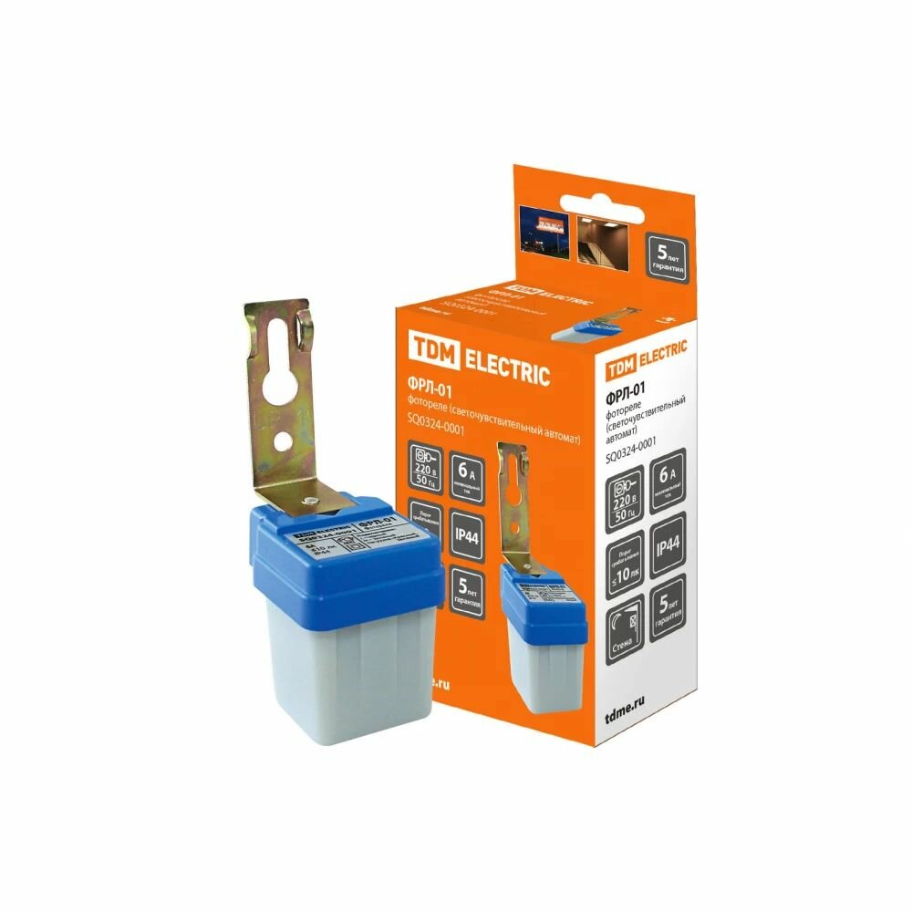 Фотореле для уличного освещения внутреннего освещения ФРЛ-01 230В 50Гц 6A TDM ELECTRIC