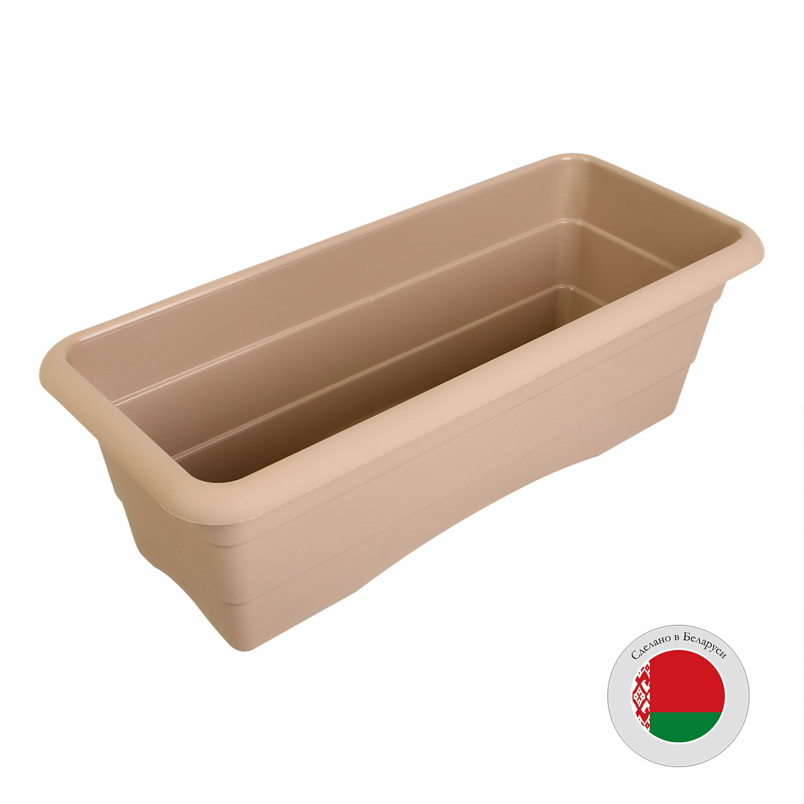 Ящик балконный для цветов, 6 л, 40x17x13.5 см, пластиковый, цвет капучино