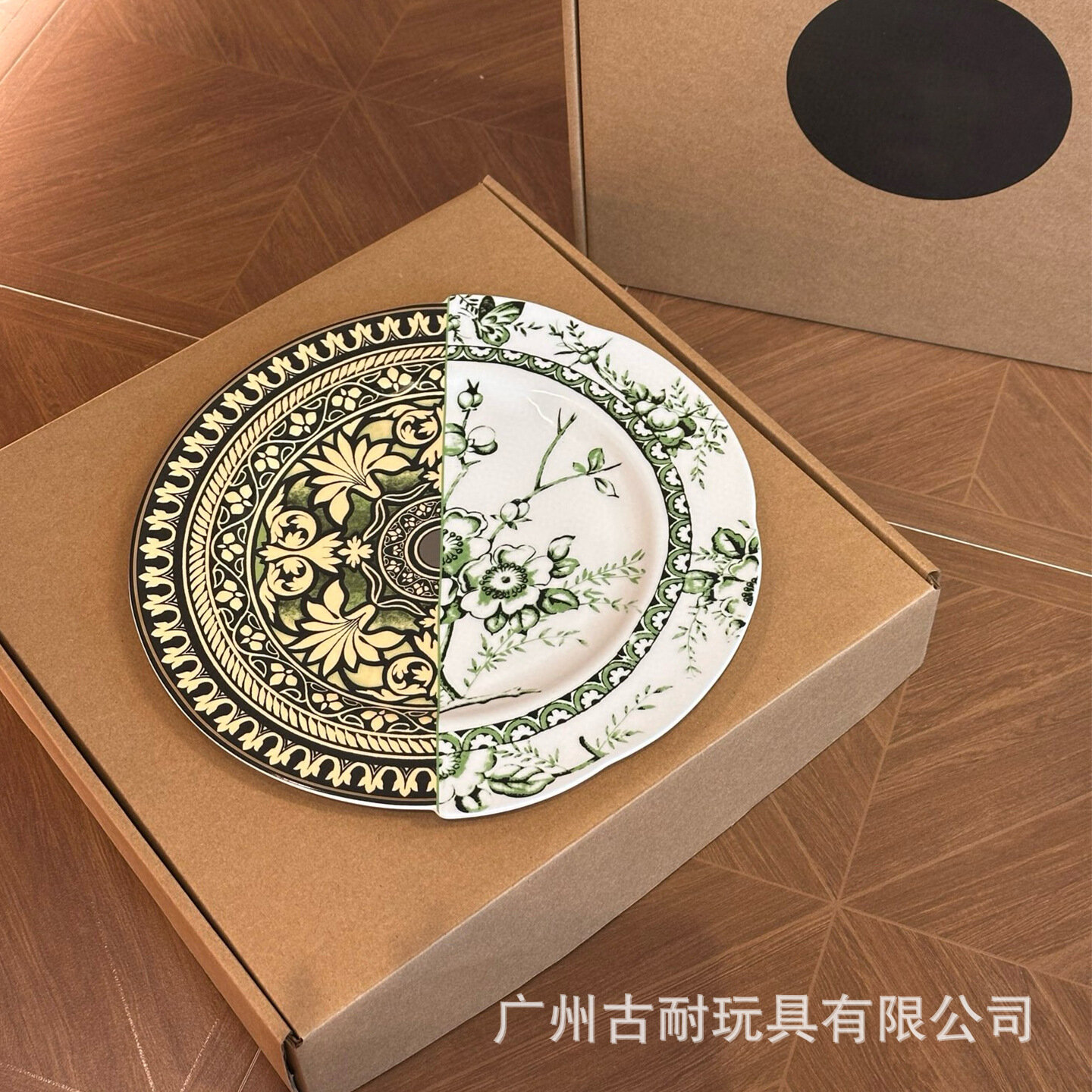 Китайская и западная смешанная тарелка 9inch Западная холодная тарелка Декоративная тарелка Подвесная тарелка Постельная тарелка Мягкий декоративный аксессуар Подарок