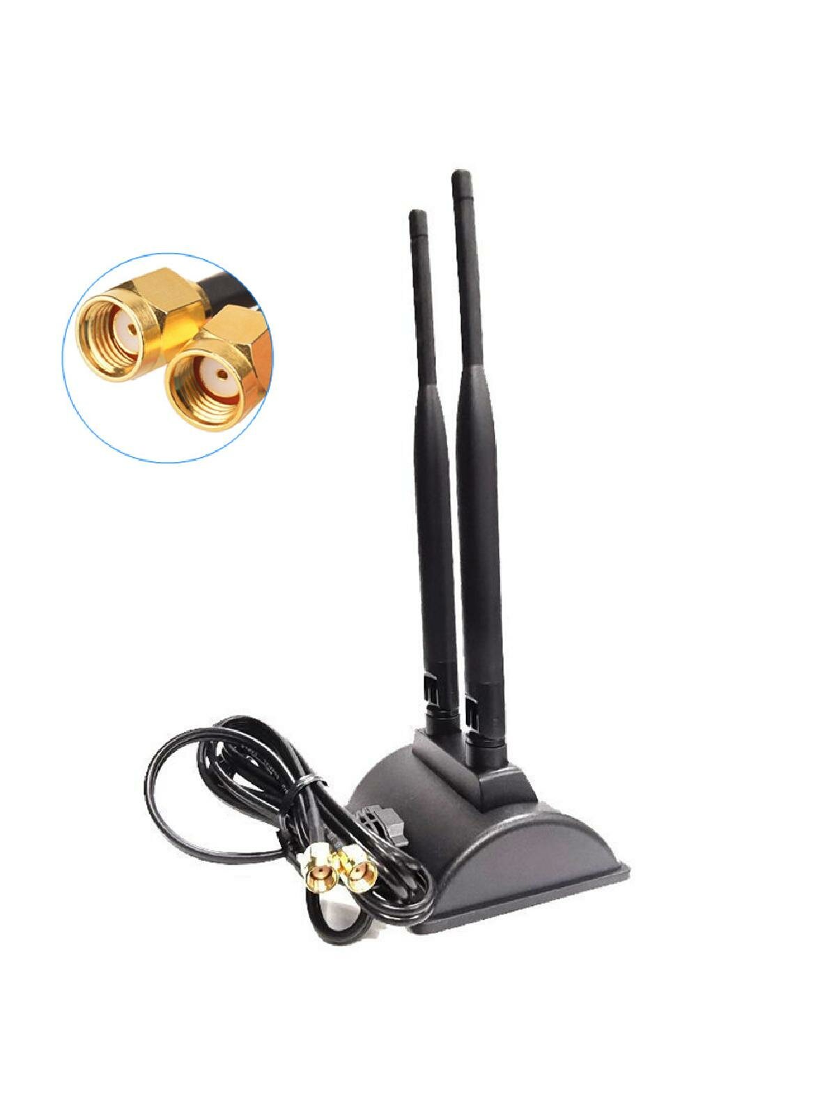 Двухдиапазонная WiFi антенна 5G 6dBi всенаправленный штекерный разъем с магнитным основанием