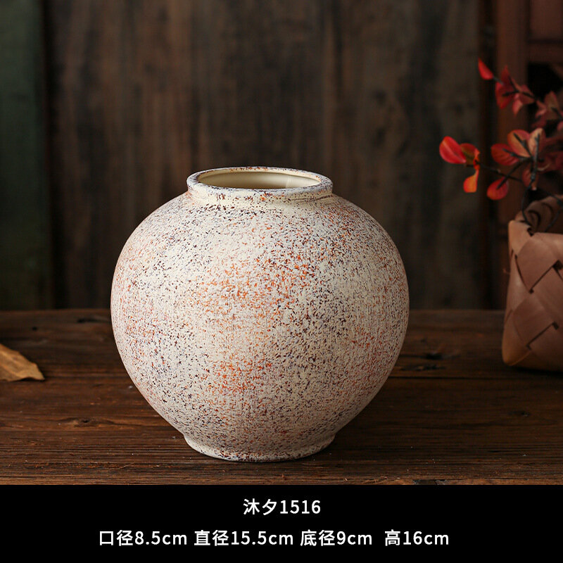 Ретро-вазы в новом китайском стиле, декоративные керамические украшения в деревенском стиле для прихожей, прикроватной тумбочки, тумбы под телевизор, для цветочных композиций, керамическая ваза для дома.