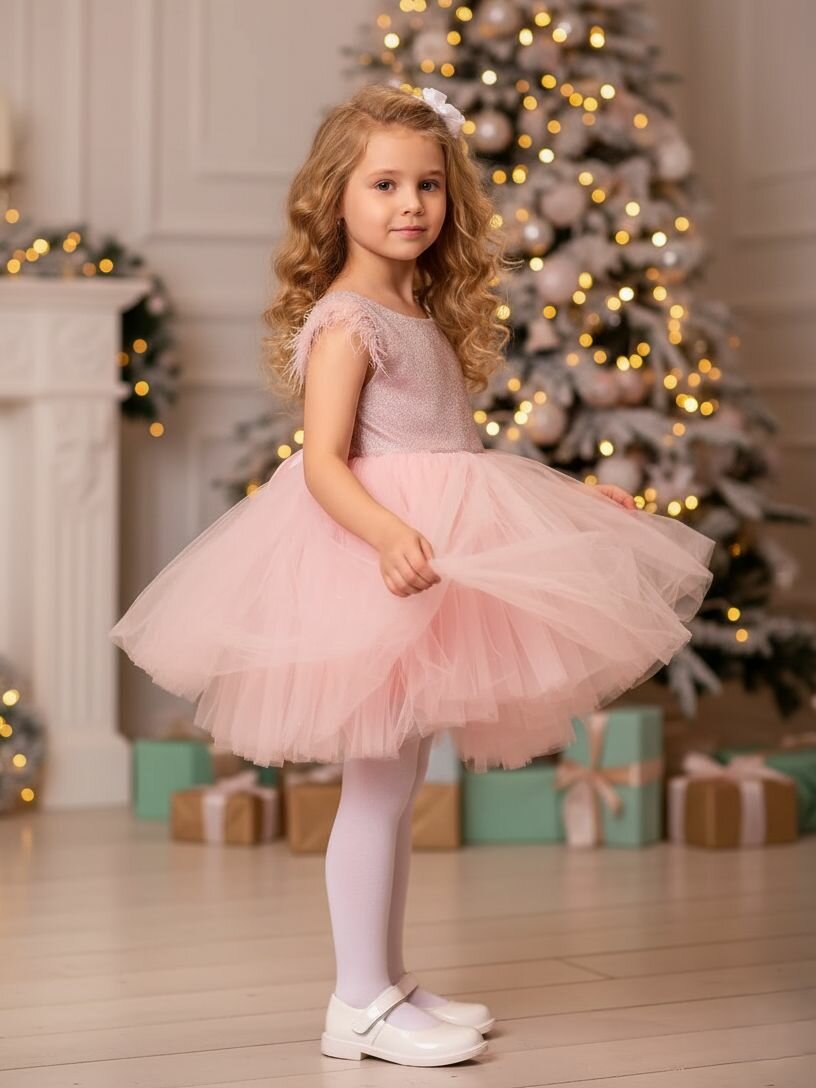 Платье Kari Kids Весна-лето 2026, размер 2-3, розовый 2 — фото 1