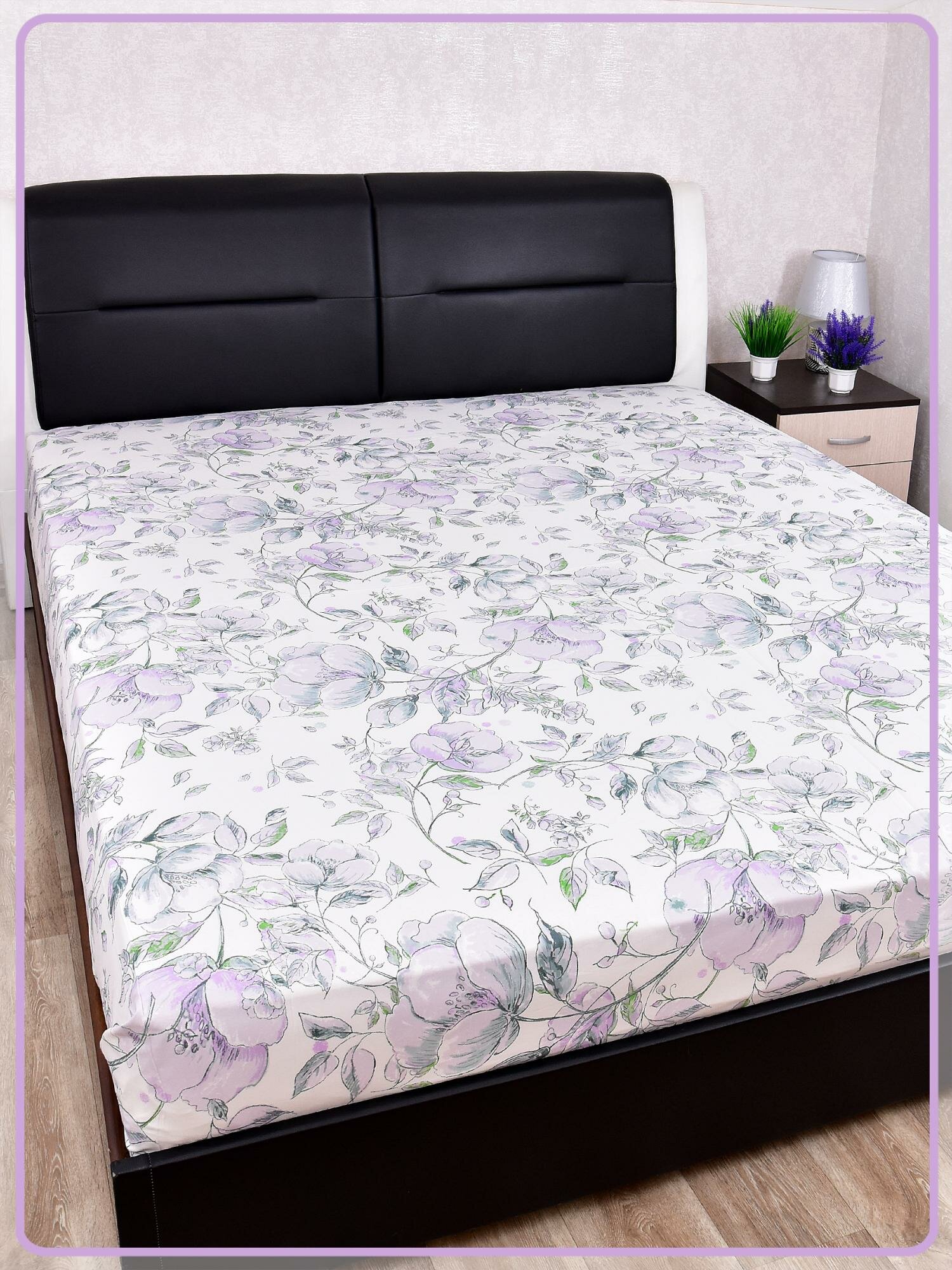 Простыня Шуйская бязь Снежный бутон 21230-2 220х240