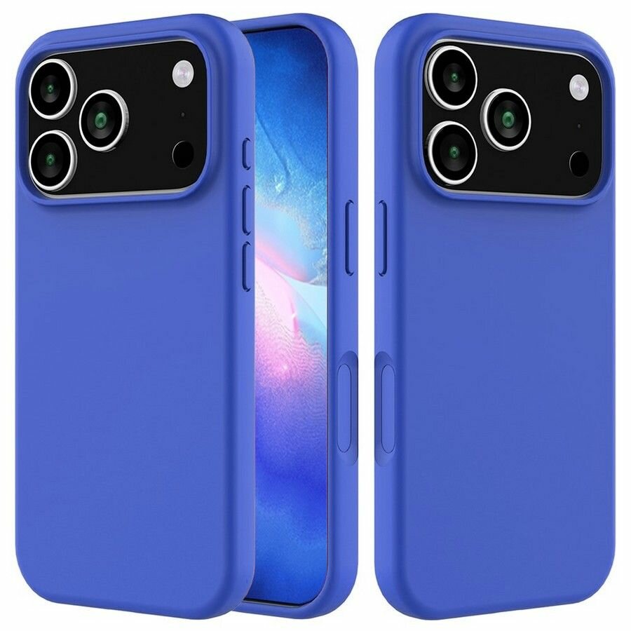 Силиконовая накладка без логотипа (Silicone Case) для Apple iPhone 17 pro синий