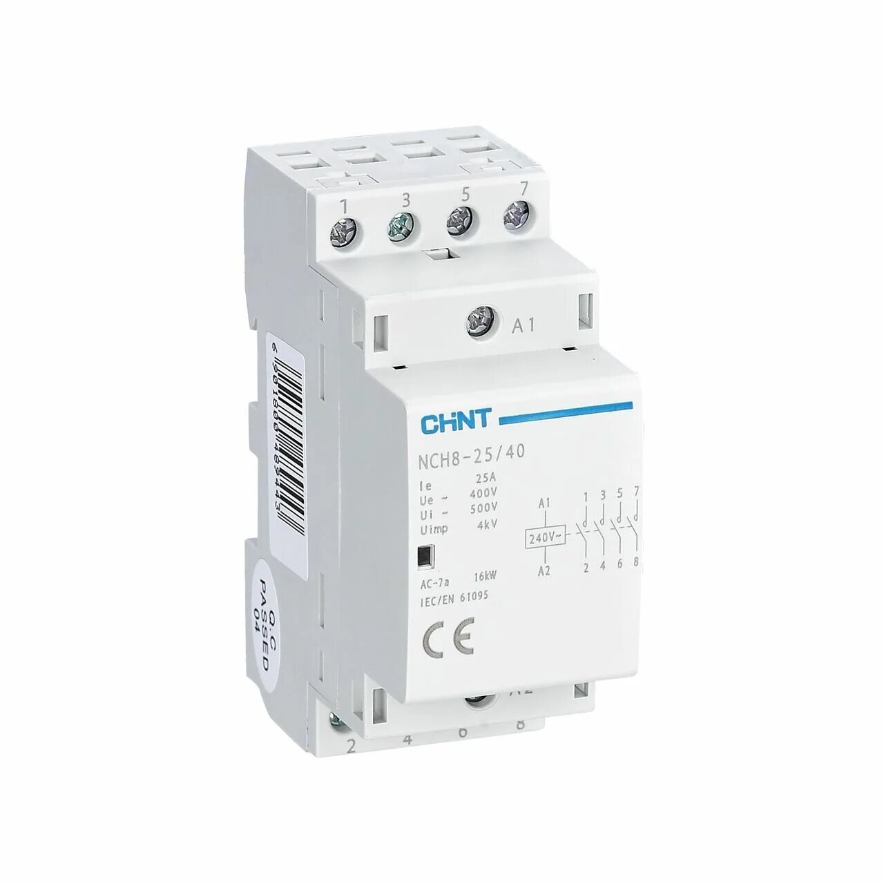 Контактор модульный NCH8-25/40 25А 4НО AC220/230В, 50Гц (R) CHINT 256089