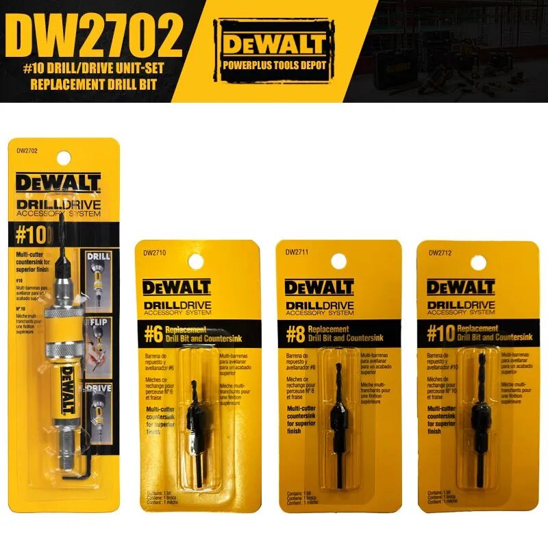 DEWALT DW2700/2701/2702-SET Сверлильный/приводной блок #6#8#10 Аксессуары для инструментов