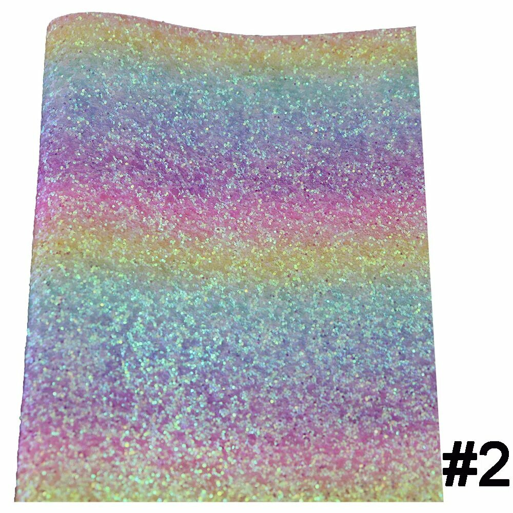 Радужная массивная блестящая ткань из искусственной кожи для бантов, сережек, поделок, шитья своими руками F0025