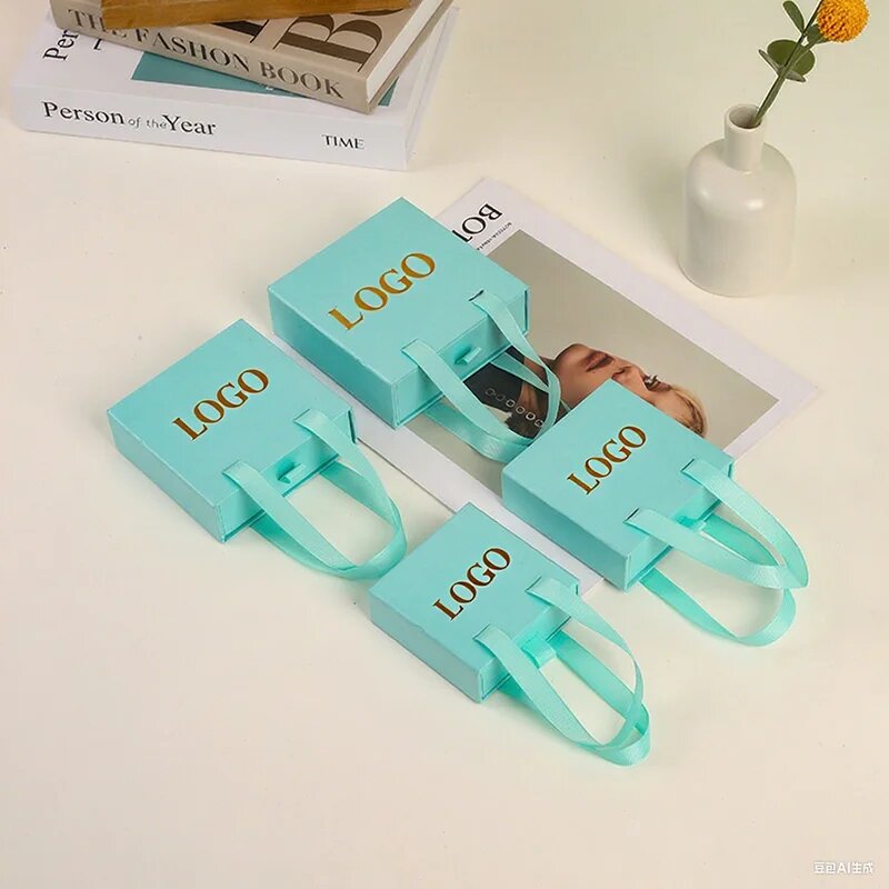 Коробка для ювелирных изделий Kraft-бумага с логотипом 4, 10pcs, 10x10x3.5cm