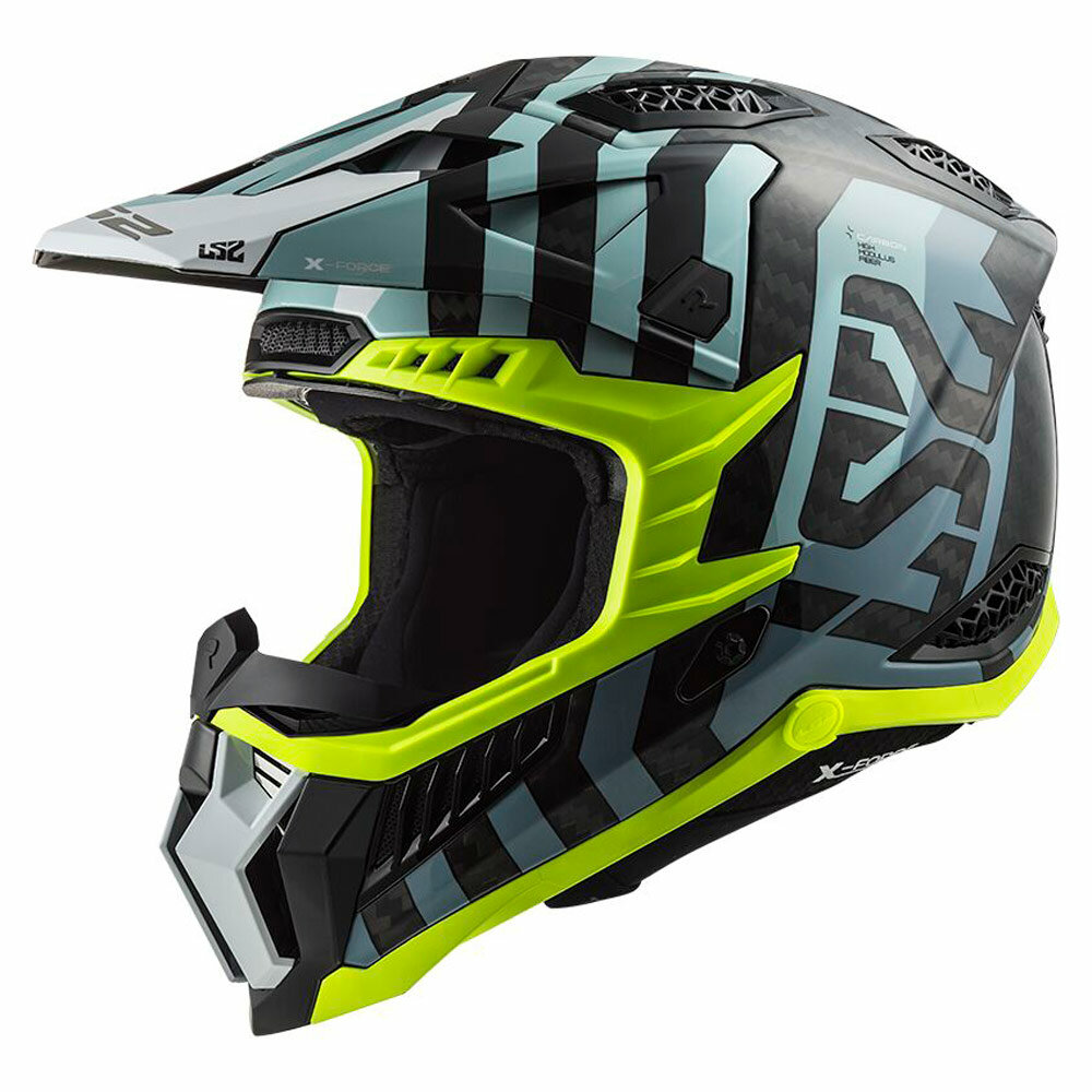 Мотошлем кроссовый LS2 MX703 C X-FORCE BARRIER (черный, серый, желтый, S)