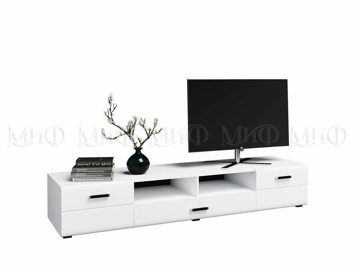 Нэнси New Тумба ТВ (2дв.+1ящ.) Белый глянец, Белый