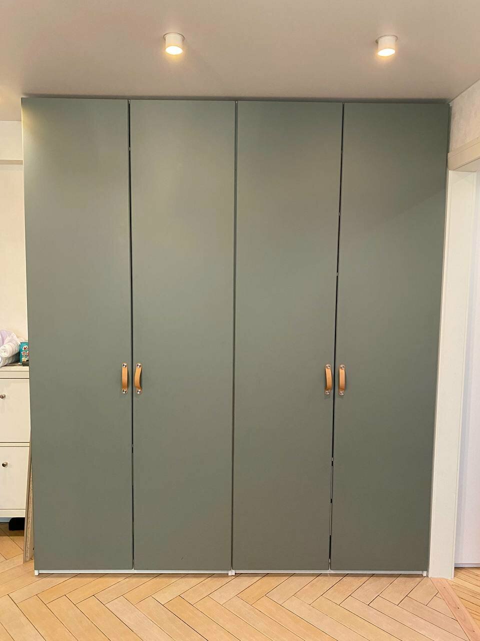 Дверь матовая Вольда совместима со шкафами Пакс / 50х229 см / Цвет Зелёный Эквалипт