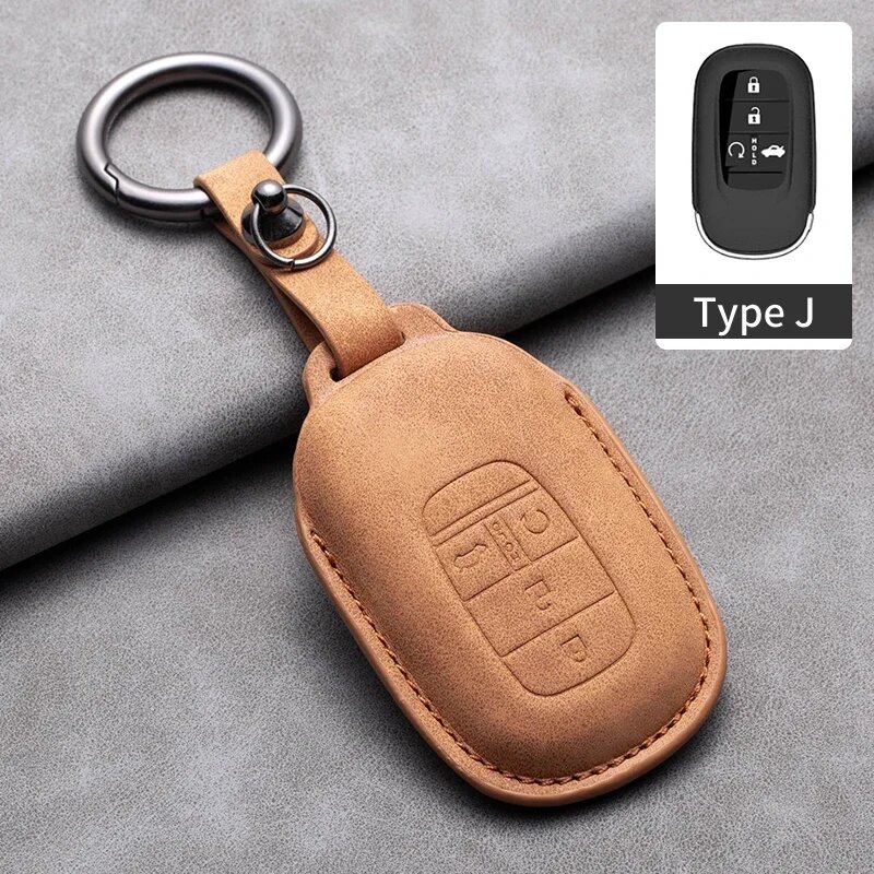 Для Honda Civic Accord HR-V CR-V CRV 2022 2023, кожаный чехол для дистанционного ключа автомобиля, защитный чехол для ключа, брелок для ключей