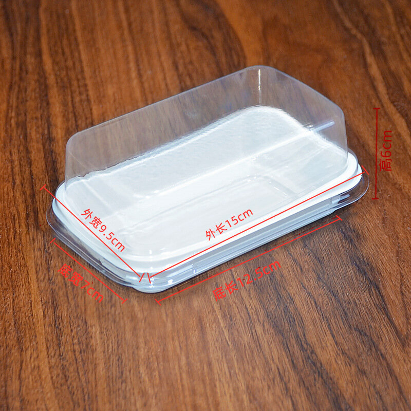 Коробка для упаковки Taro Mud Snow Shell, прямоугольная бумажная пластиковая коробка, коробка для сыра, коробка для рулета, выпечки, прозрачная коробка для выноса