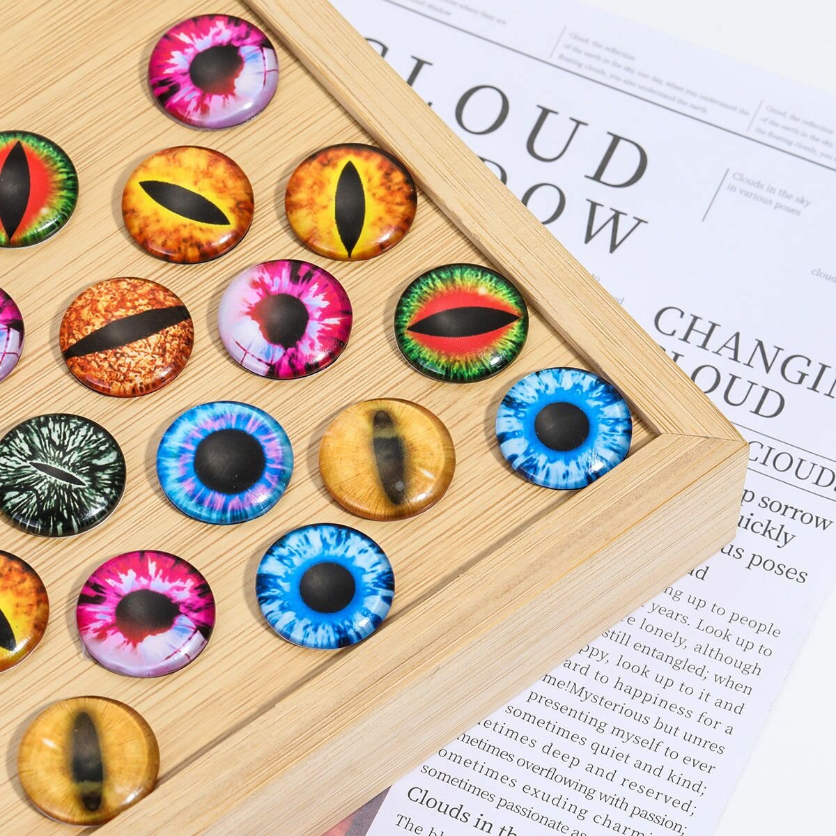 10mm Глазки кабошоны стекло / Глаза для игрушек, шитья, рукоделия, творчества , 20 штук