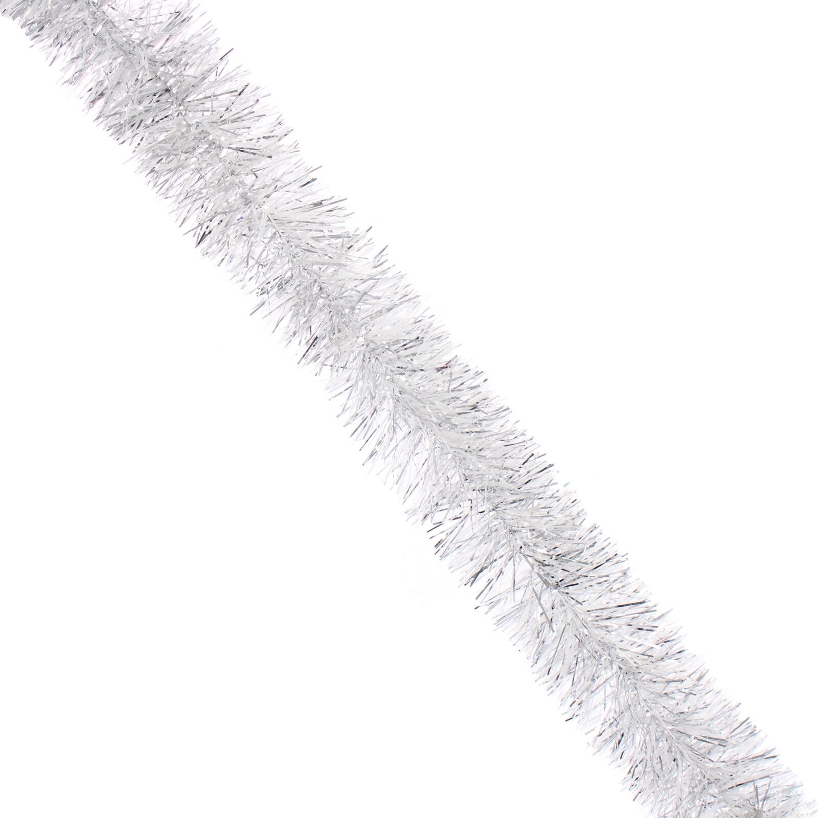 Мишура «зимняя сказка» 2м, диаметр 9 см, пвх, белый/серебро, для праздничного декора