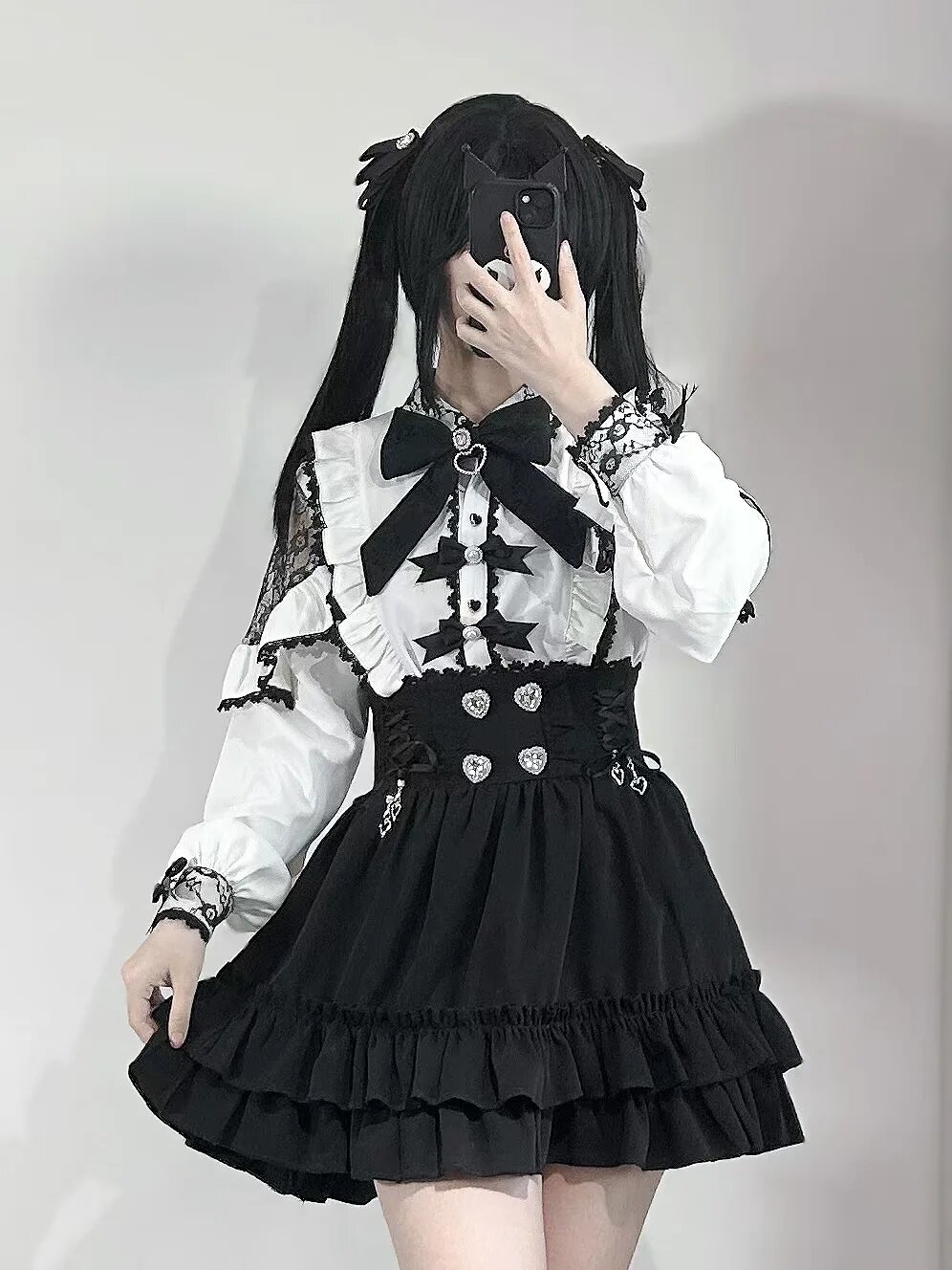 Костюм женский Kawaii Jirai Kei, XL, top and skirt