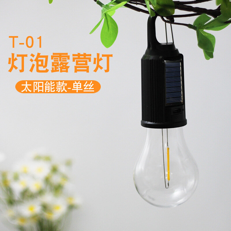 Бытовая солнечная лампа, перезаряжаемая лампочка, теплый свет, освещение на открытом воздухе, длительный срок службы,
