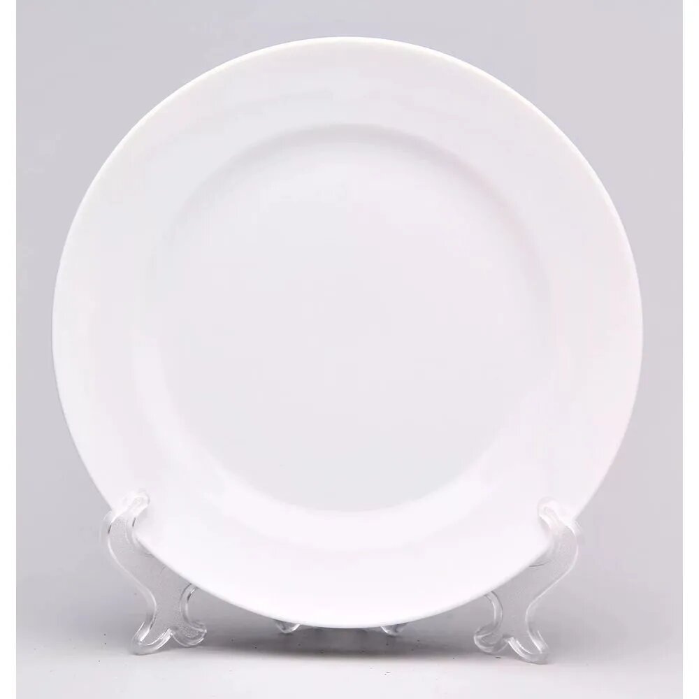 Тарелка мелкая фарфоровая 200 мм, белая, коллекция "Идиллия", для сервировки и подачи блюд