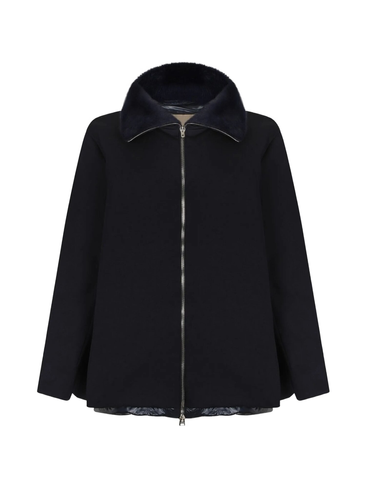 Пальто Fur collar zip coat