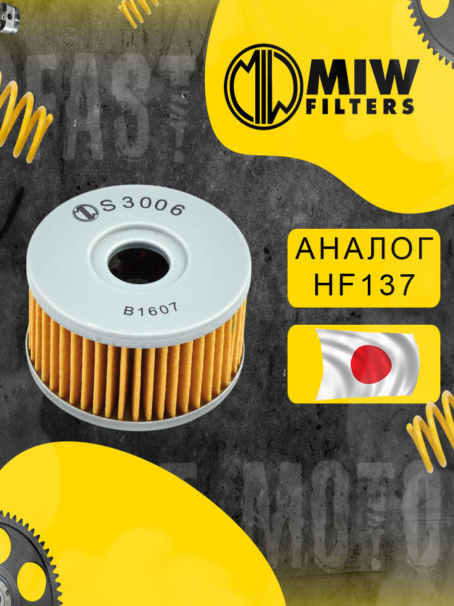 Масляный фильтр MIW S3006 (аналог HF137)